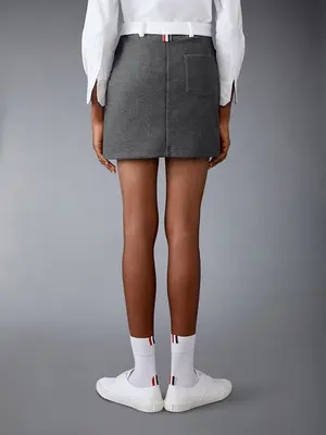 Thom Browne Logo-patch Mini Skirt - Medium Gray