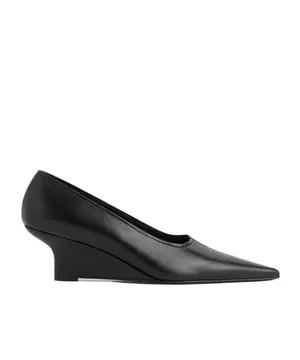 TOTEME 55mm Pointed-toe Leather Wedge Pumps - Black