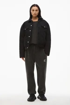 Alexander Wang Logo-embroidered Fleece Track Pants