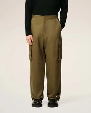 AMI Paris Wide Leg Cargo Trousers - Bronze