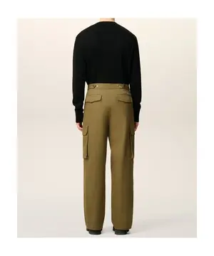 AMI Paris Wide Leg Cargo Trousers - Bronze