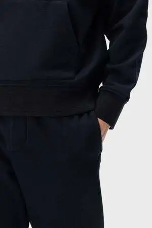 Emporio Armani Logo Patterned Hoodie - Black