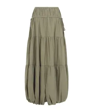 Co Bubble-hem Maxi Skirt - Gray