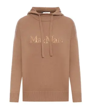 Max Mara Logo Embellished Knitted Hoodie