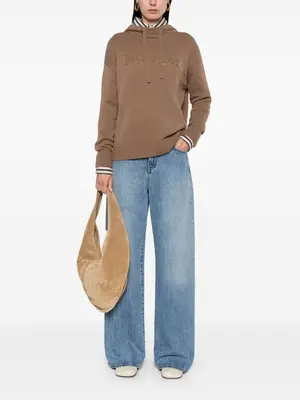 Max Mara Logo Embellished Knitted Hoodie