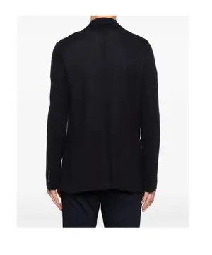 Canali Long Sleeve Collared Jacket - Black