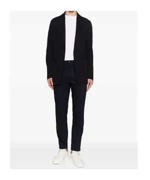 Canali Long Sleeve Collared Jacket - Black