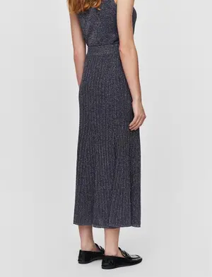 JOSEPH Elastic Knit Midi Skirt With Glitter Finish