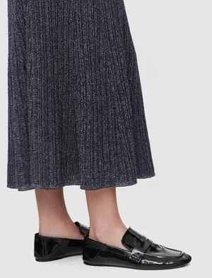 JOSEPH Elastic Knit Midi Skirt With Glitter Finish