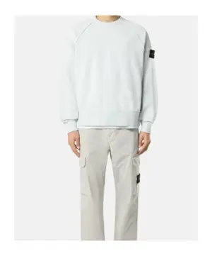 Stone Island Logo Patch Crewneck Sweatshirt - Sky-blue