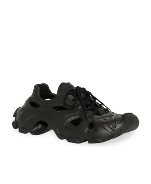Balenciaga Hd Laced Cut-out Sneakers - Black