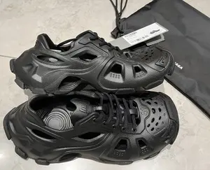 Balenciaga Hd Laced Cut-out Sneakers - Black