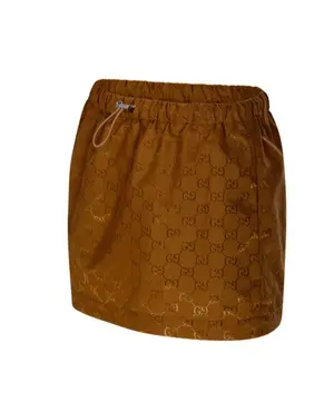 Gucci Gg Monogram Mini Skirt - Brown
