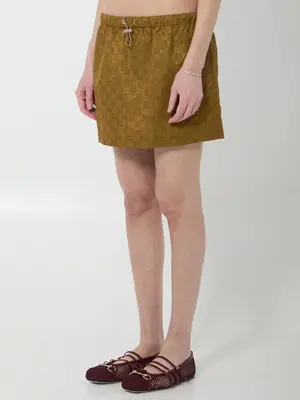 Gucci Gg Monogram Mini Skirt - Brown