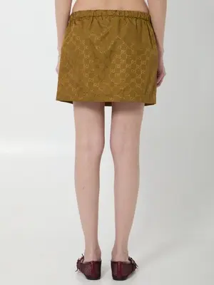 Gucci Gg Monogram Mini Skirt - Brown
