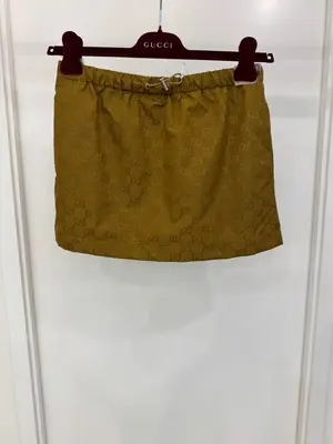 Gucci Gg Monogram Mini Skirt - Brown