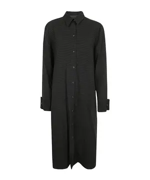 MARIA CALDERARA Striped Button-up Shirt Dress