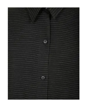 MARIA CALDERARA Striped Button-up Shirt Dress