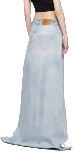 Vetements Maxi Denim Skirt With Asymmetrical Slit