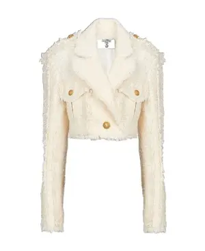 Balmain Short Fringed Tweed Jacket - No