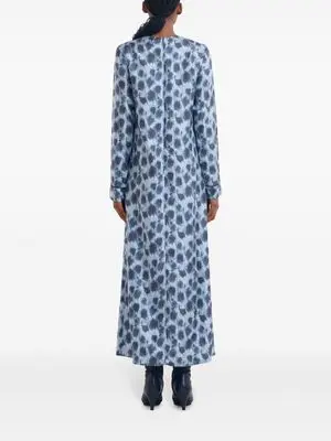 Marni Long Sleeve Printed Silk Dress