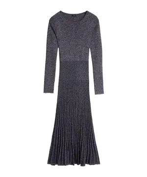 JOSEPH Long Sleeve Knit Dress With Ribbed Details