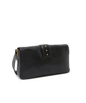 Pinko Love One Logo Plaque Shoulder Bag - Black