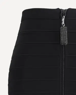 SELF-PORTRAIT Ruffled Knitted Midi Dress With Exposed Zipper
