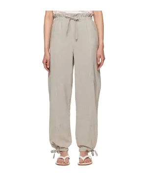 GANNI Loose Fit Drawstring Trousers - Camel