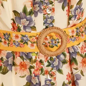 Farm Rio Floral Mini Dress - Nude