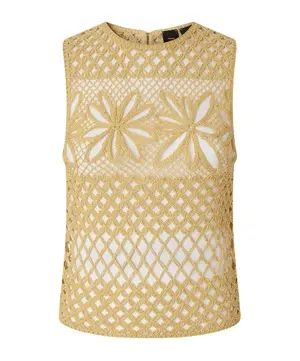 Pinko Crochet Knit Vest - Nude