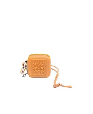 Loewe Molded Coin Case In Diamond Rubber - Orange