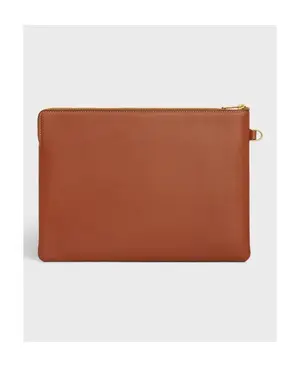 Celine Small Pouch With Strap In Triomphe Leather