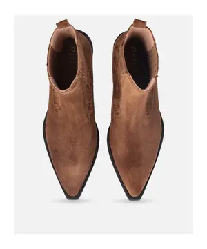 Pinko Suede Cowboy Ankle Boots