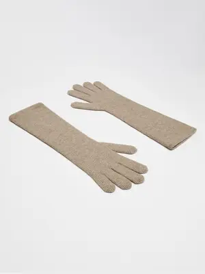 Max Mara Full-finger Knitted Long Gloves - Brown