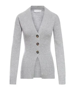 Sportmax V-neck Buttoned Cardigan - Gray