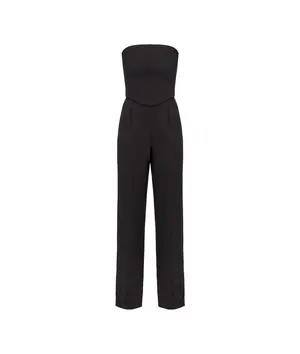 Pinko Strapless Jumpsuit With Zipper Closure - Black