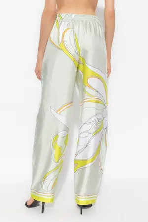 Tory Burch Printed Silk Loose Straight Leg Pants - Multicolour