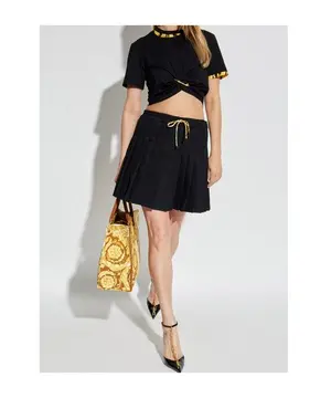 Versace Pleated Drawstring Mini Skirt