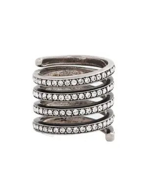 Amina Muaddi Crystal Embellished Spiral Ring