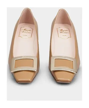 ROGER VIVIER Belle Vivier Pumps In Patent Leather With Metal Buckle - Brown