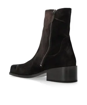Marsèll Square-toed Zip-up Suede Ankle Boots