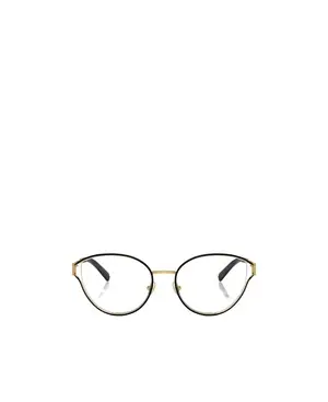 TIFFANY  CO. Tiffany & Co. Round Logo Flat Mirror Eyeglasses - Black