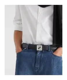 Fendi Ff Squared Reversible Belt - Black