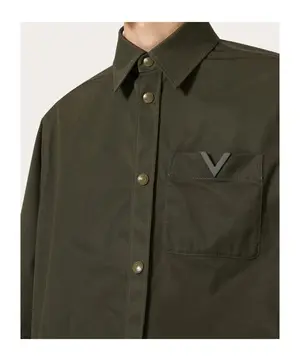 Valentino Garavani Logo Plaque Long-sleeved Shirt