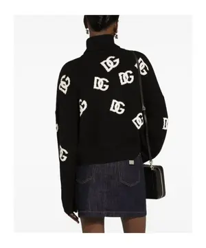 Dolce & Gabbana Dg Logo Intarsia High Neck Sweater