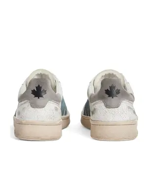 Dsquared2 Vintage Low-top Sneakers With Side Stripe - White/blue