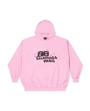 Balenciaga Graffiti Print Cotton Hoodie