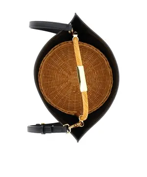 Sacai Woven Handle Bucket Bag With Logo Detail