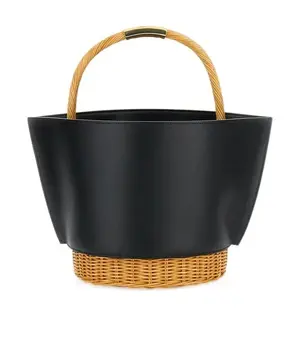 Sacai Woven Handle Bucket Bag With Logo Detail